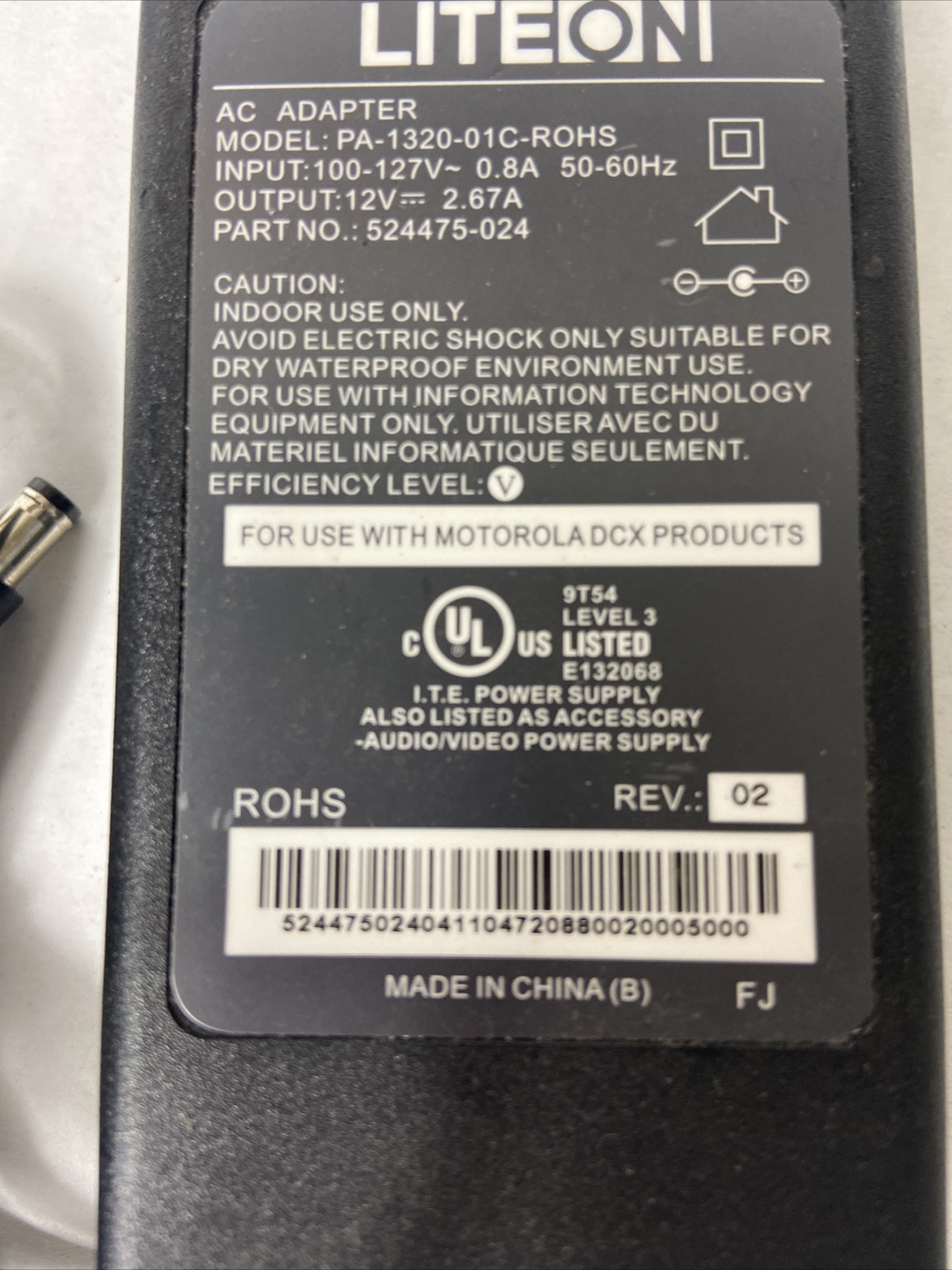 Liteon for Motorola DCX3200 DCX3500 M100 & DSR Cable Box AC Adapter ...