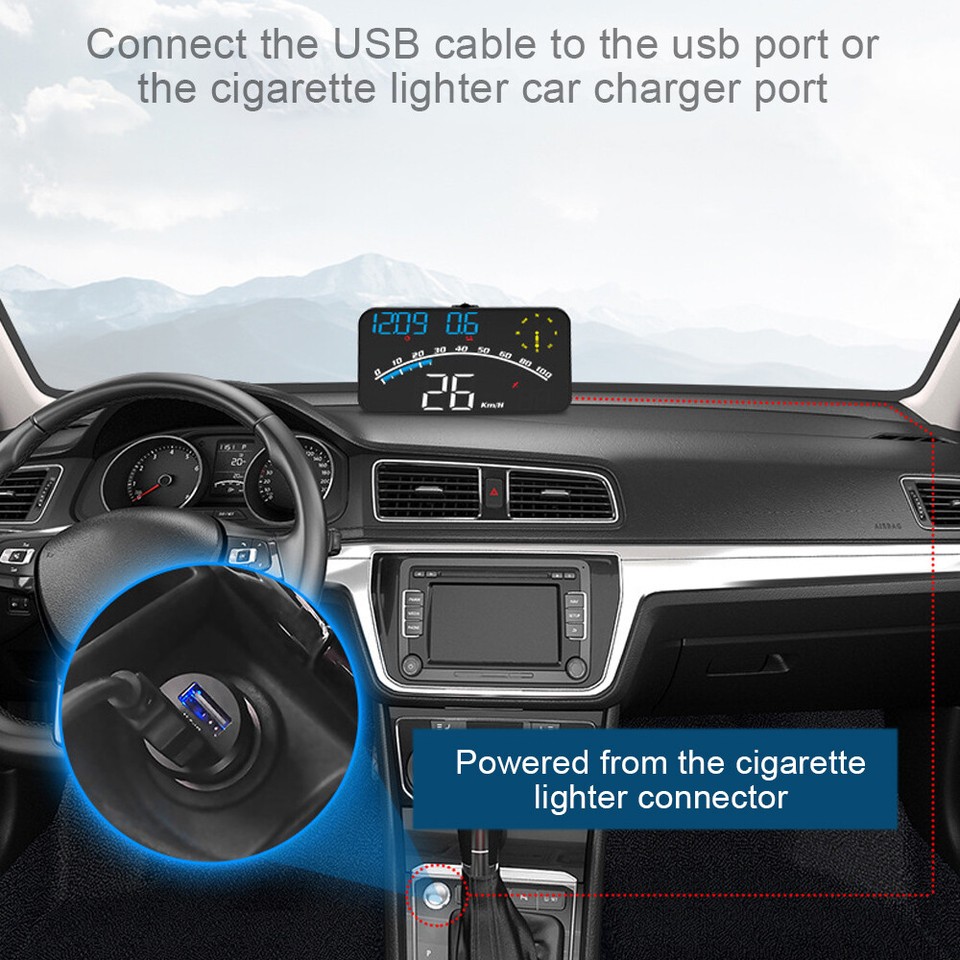 Universal HUD GPS Head Up Display Speedometer Odometer Car Digital ...