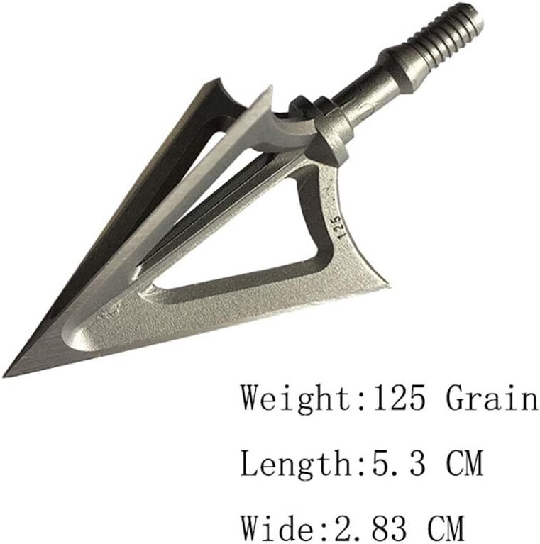 Archery Broadheads 100/125 Grain Fixed Blades Stainless Steel Hunting ...