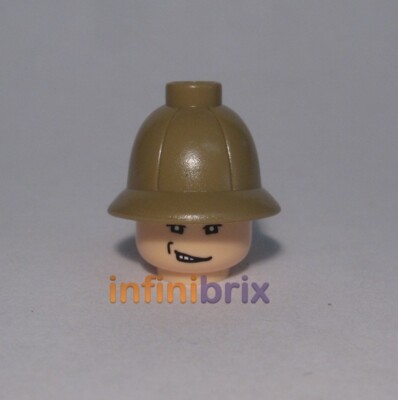 Lego Rene Belloq Head + Hat from set 7623 Indiana Jones for Minifigure ...