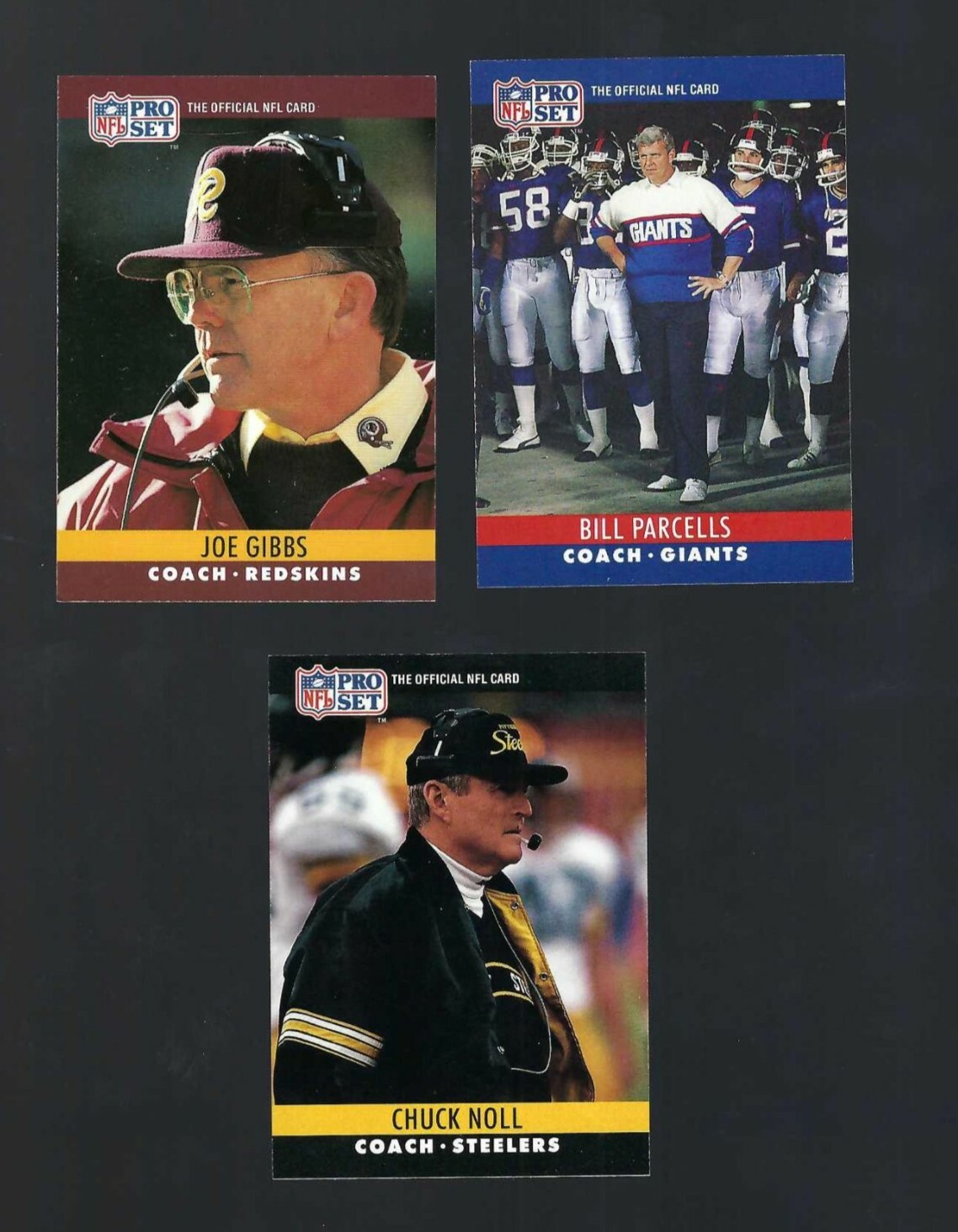 1990 pro set lot BILL PARCELL_JOE GIBBS_CHUCK NOLL COACHES | eBay