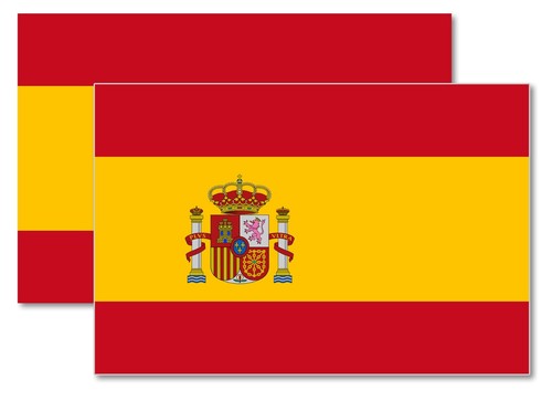 x2 Spain Spaniard Country Flag Car Truck Window Bumper Laptop Sticker ...