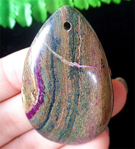 51x33x8mm Multicolor Kambaba Nebula Jasper Teardrop Healing Pendant ...