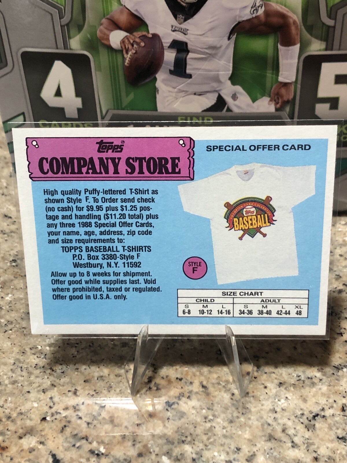 1988 Topps Company Store Blank Back Style T-Shirt Offer Card Oddball ...