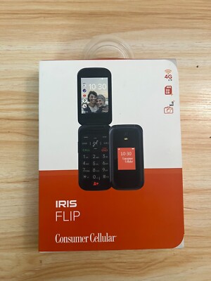 Consumer Cellular Iris 8GB Black Flip Phone 4G LTE 5 (MP) Megapixels | eBay