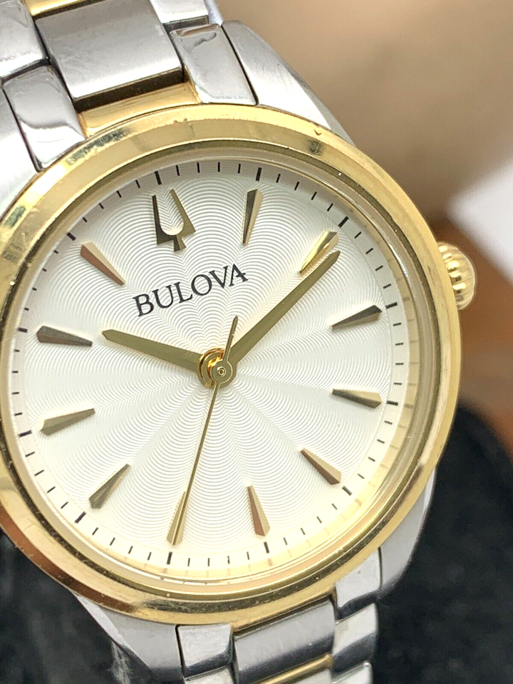 Bulova Women's Watch 98L277 Sutton White Dial Quartz 2-Tone Stainless ...