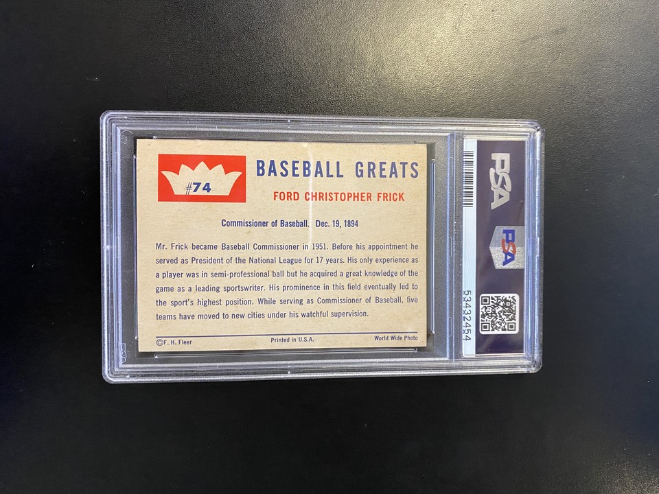 1960 Fleer Ford Frick PSA 7 NM QUALITY Example #74 Baseball ...