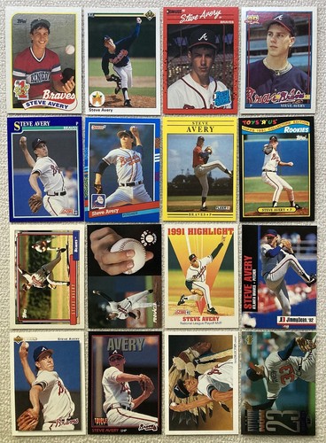 STEVE AVERY 1989-1994 Baseball Rookie Card Lot! 16x Cards Braves Red ...