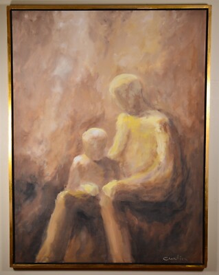 CURTIN HARRIS STRONG Original Vintage Signed Modern Abstract Portrait ...