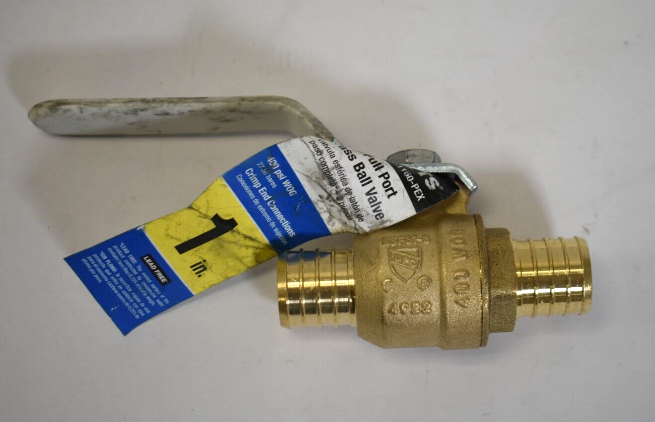 Watts LFM-1160 2 Pc Full Port Brass Ball Valve 1" 400psi WOG Lead Free ...