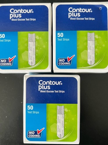 Contour Plus Blood Glucose self Test Strips - 50 sealed diabetes NEW ...