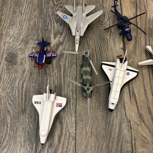 Lot Of 8 Diecast Metal/plastic Toy Planes Jets Chopper Space Shuttle | eBay