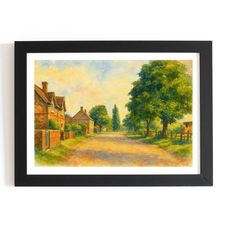 A3 PRINT - The Village, Norton Disney - Vintage Art Style | eBay UK
