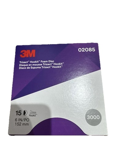 3M 02085 Trizact Hookit Foam Sanding Disc 3000 Grit x 15 Pack Box 6in ...