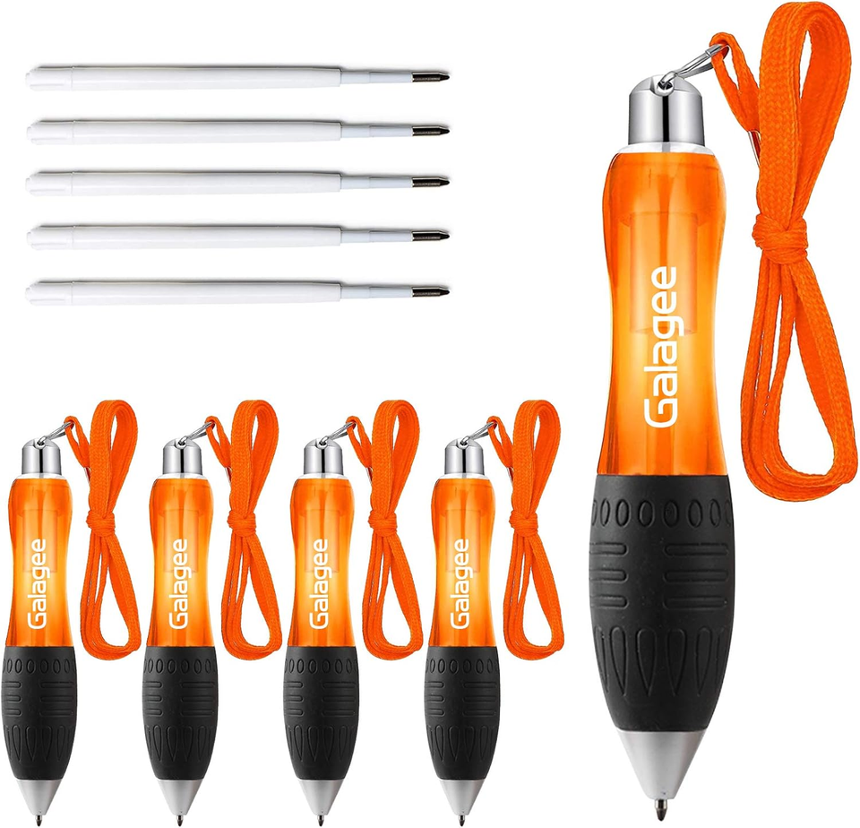 Wide Body Ballpoint Pens (5 Pens + 5 Extra Black Ink Refills) - Super ...