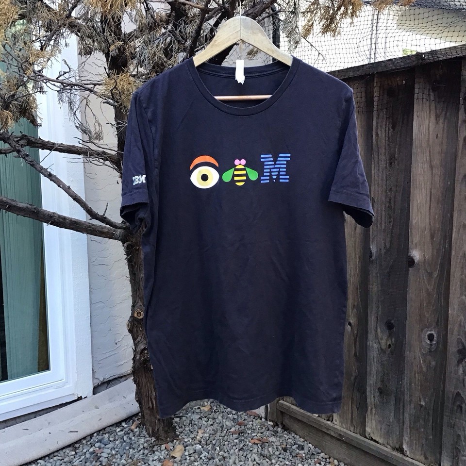 IBM Eye-Bee-M Logo T-Shirt XL Black Vintage Tech Promo Tee | eBay