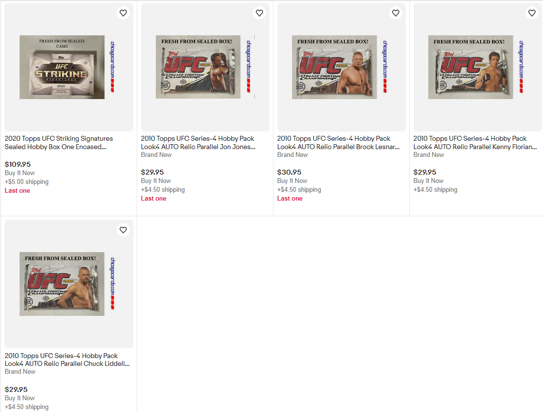 (1) 2020 Topps UFC Striking Signatures Box (1 Encased Autograph) +(4 ...