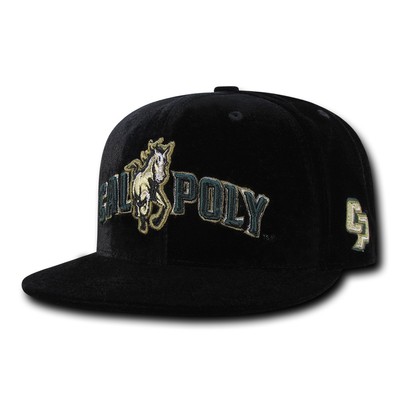 NCAA Cal Poly Mustangs University Velvet Snapback Caps Hats Black | eBay