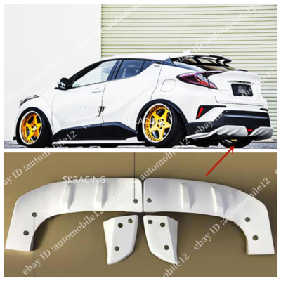 Unpainted Rear Bumper Lip Diffuser Spoiler Cover For Toyota C-HR CHR ...