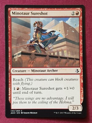 Magic The Gathering AMONKHET MINOTAUR SURESHOT red card MTG | eBay ...