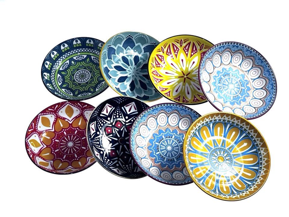 Serving Set Of 8 Mini Bowls Lovely Moroccan Colours & Design Porcelain ...