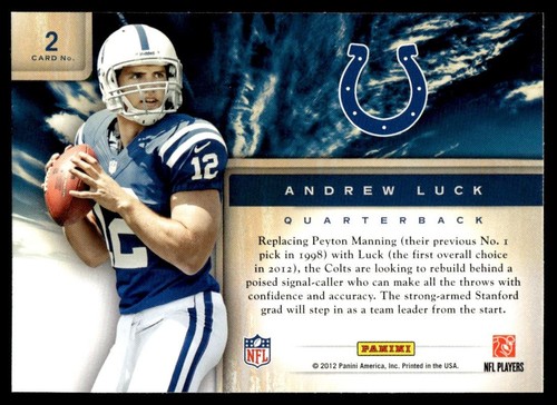 2012 Prestige Andrew Luck Rookie #2 | eBay