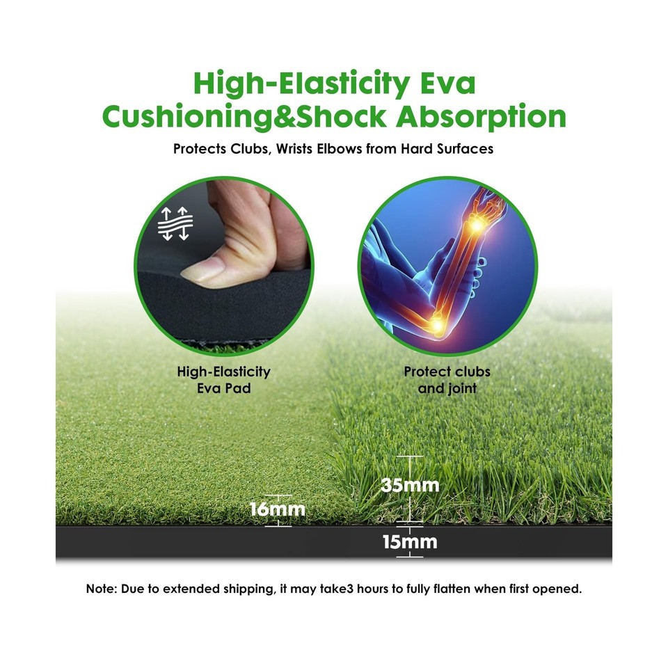 Dual-Turf Golf Mat with Ball Tray,5x4Ft 31mm Thickened Golf Hitting ...