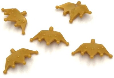 Lego 5 New Pearl Gold Minifigure Crowns Tiara 5 Points Rounded Ends ...