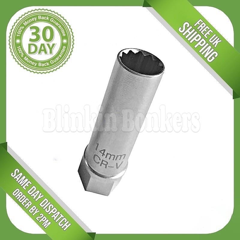 14MM SPARK PLUG SOCKET THIN WALL 12PT DEEP 3/8" DRIVE FOR BMW MINI ...