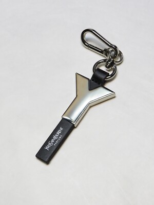 YVES SAINT LAURENT Limited Edition Silver Black Key Ring NEW | eBay