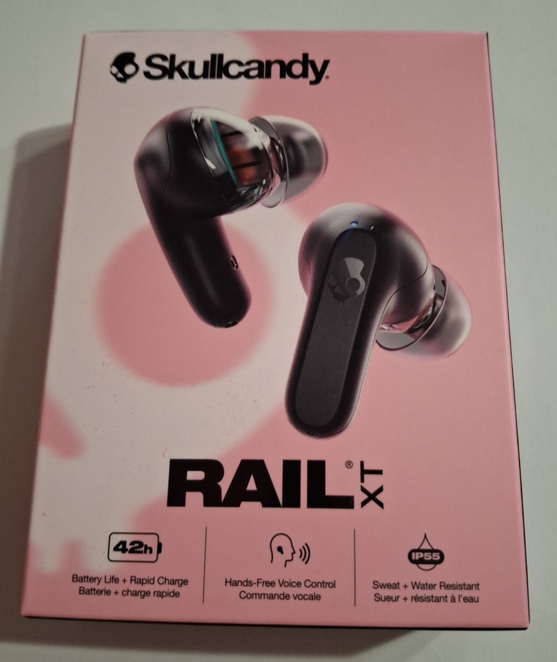 Skullcandy Rail XT Wireless In-Ear Earbuds True Black Bluetooth NEW | eBay