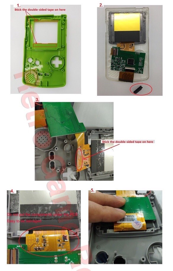 Nintendo Game Boy Color GBC Backlight LCD Screen Mod Kit Glass Screen ...
