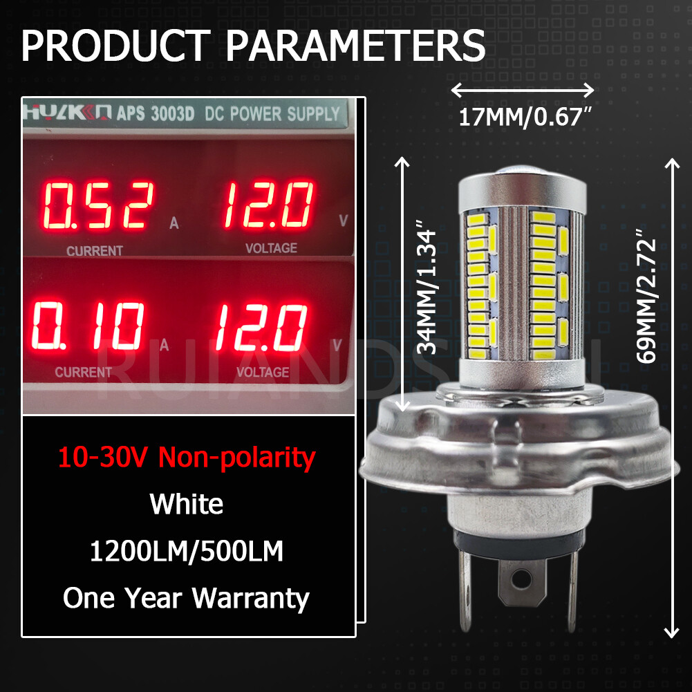 1X P45T R2 84 SMD LED White Motorbike Motorcycle Headlight Car Bulb ...