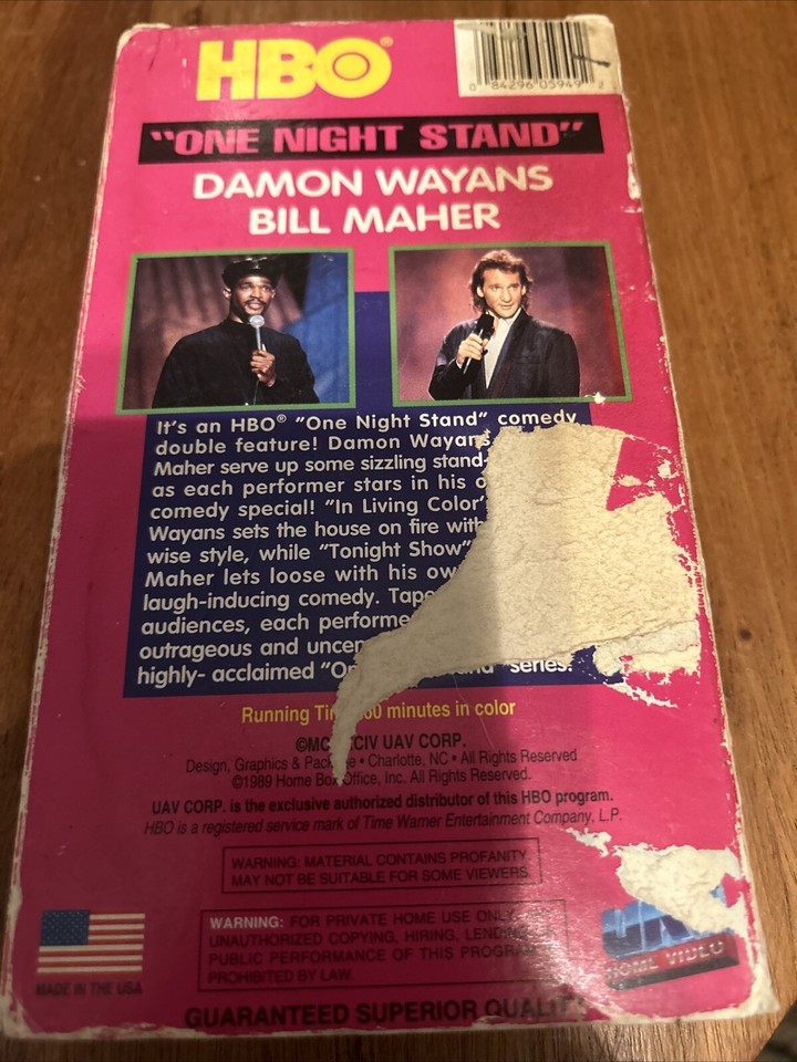 HBO One Night Stand - Damon Wayans!!and Bill Maher (VHS, 1989) Rare ...