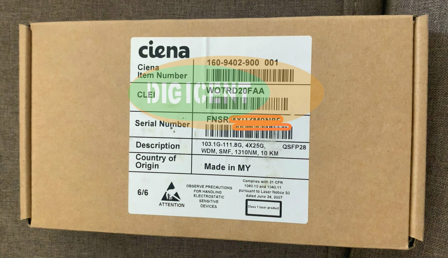 Ciena+160-9402-900+Single-Mode+Fiber+Double+LC+Transceiver for sale ...