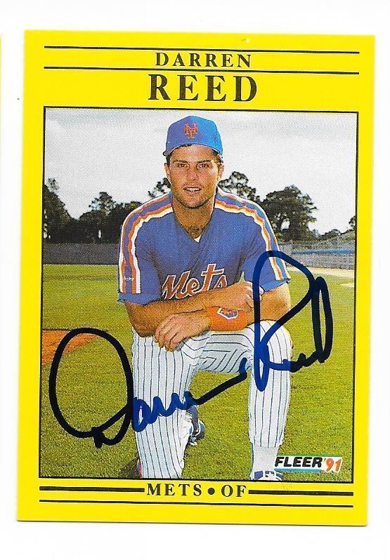 DARREN REED 1991 FLEER AUTOGRAPHED SIGNED # 159 METS | eBay