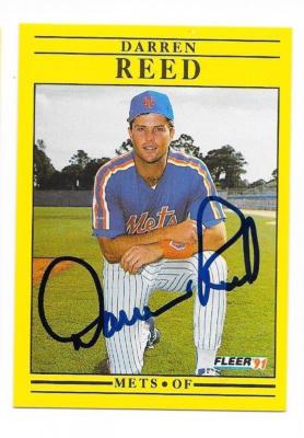 DARREN REED 1991 FLEER AUTOGRAPHED SIGNED # 159 METS | eBay