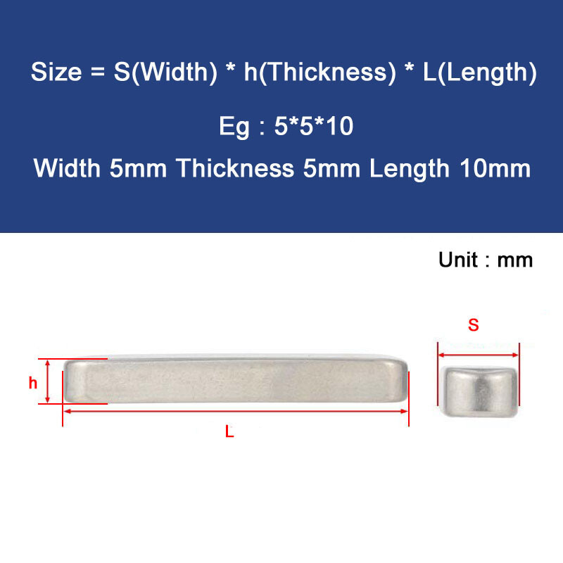 Various Sizes Feather Keys Parallel Keys Pins Stainless A2 Round End ...