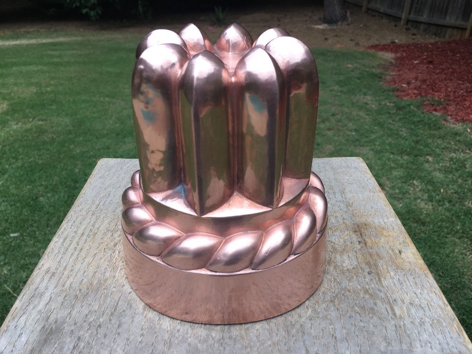 ANTIQUE VICTORIAN COPPER CAKE JELLY MOLD TIN LINED 19th c BENHAM ...