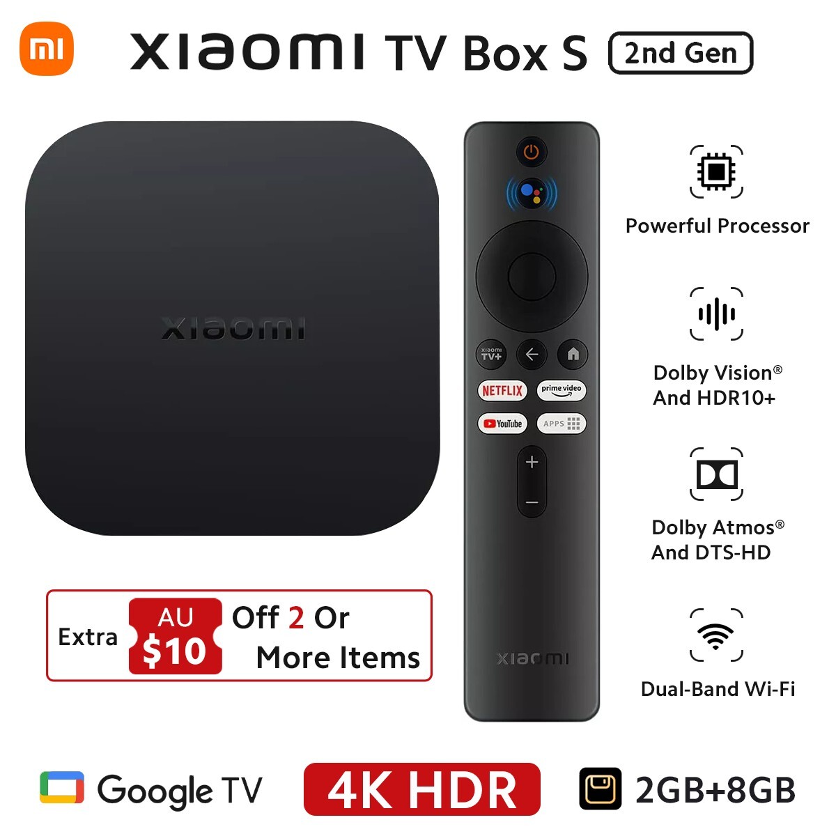 Xiaomi TV Box S 2nd Gen 4K Android Streaming Media Player - Black ...