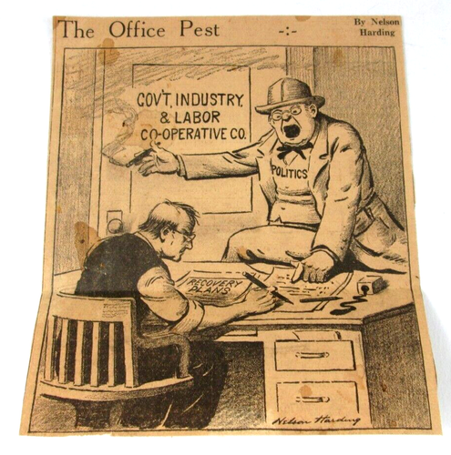 1938 Editorial Cartoon Art The Office Pest by Nelson Harding | eBay