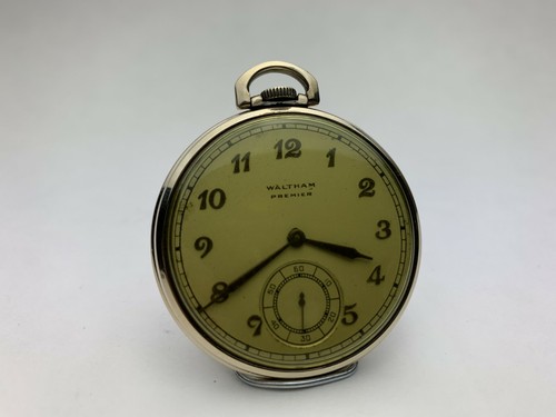 Waltham Premier colonıal 10k gold 17 Jewel Pocket Watch orgınal box ...