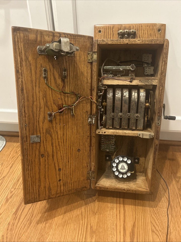 Rare! Beautiful! Antique Ole Timer Hand Crank Wall Telephone Bell ...