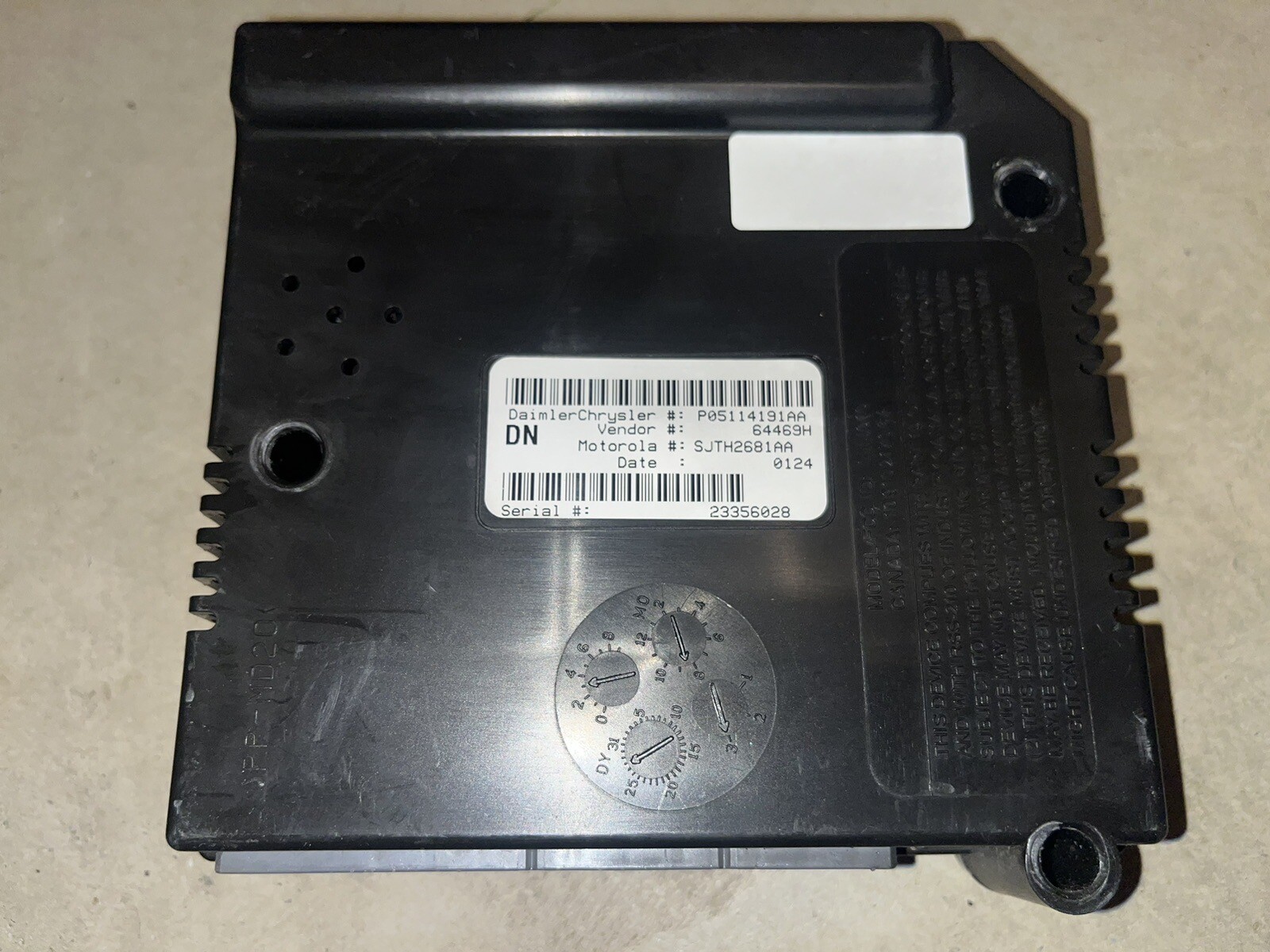 P05114191aa 2001 Dodge Durango 4.7l 4x4 PL PW Body Control Module BCM ...