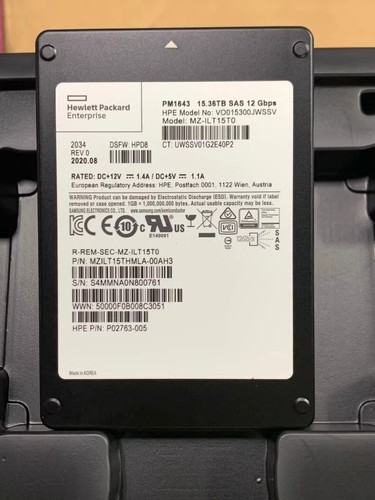 Samsung PM1643 15.36TB HPE SAS 12Gbps Solid State Drives MZILT15THMLA ...