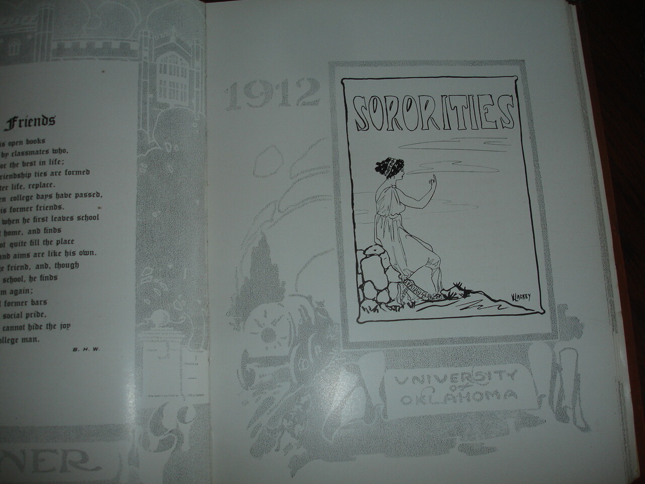 1912 UNIVERSITY OF OKLAHOMA YEARBOOK SOONERS SAE DDD KA FRATERNITY ...