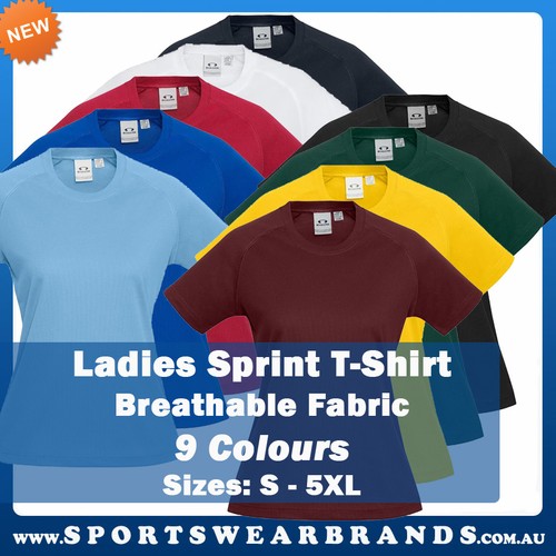 Ladies Sprint T-Shirt Gym Running Casual Workout 9 Colours Tee Top New ...