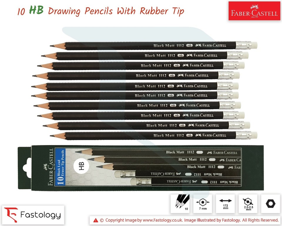 FABER CASTELL 2H H HB 2B 3B 4B 5B 6B 8B Graded Pencils Draw Sketch Tone ...