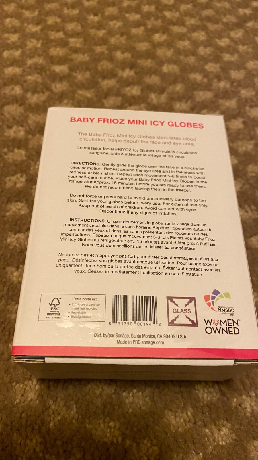 SONAGE Baby Frioz Mini Icy Globes Facial Massager NEW IN BOX | eBay