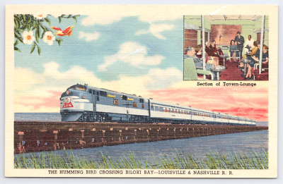 The Humming Bird Crossing Biloxi Bay Louisville & Nashville RR Train ...